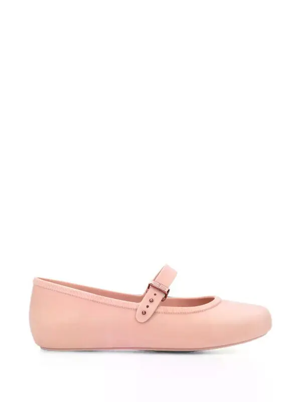 Melissa Soft Buckle-fastening Velvet-effect Ballet Flats
