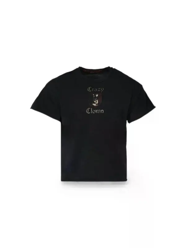 CRAZY CLOWN L.A. Logo-print Raw-edge T-shirt