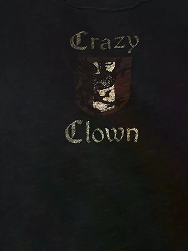 CRAZY CLOWN L.A. Logo-print Raw-edge T-shirt - Black