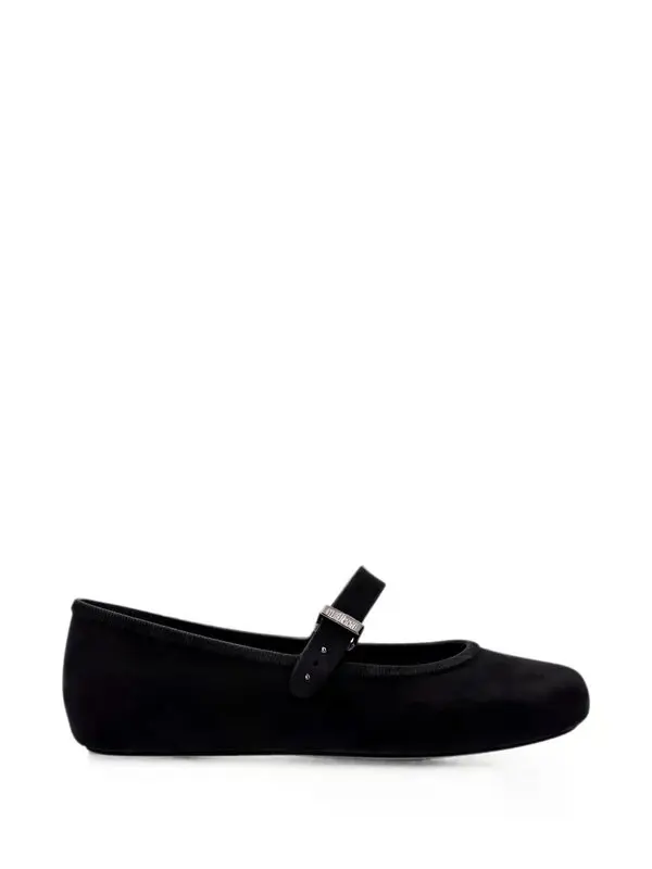 Melissa Soft Velvet-effect Buckle-fastening Ballet Flats
