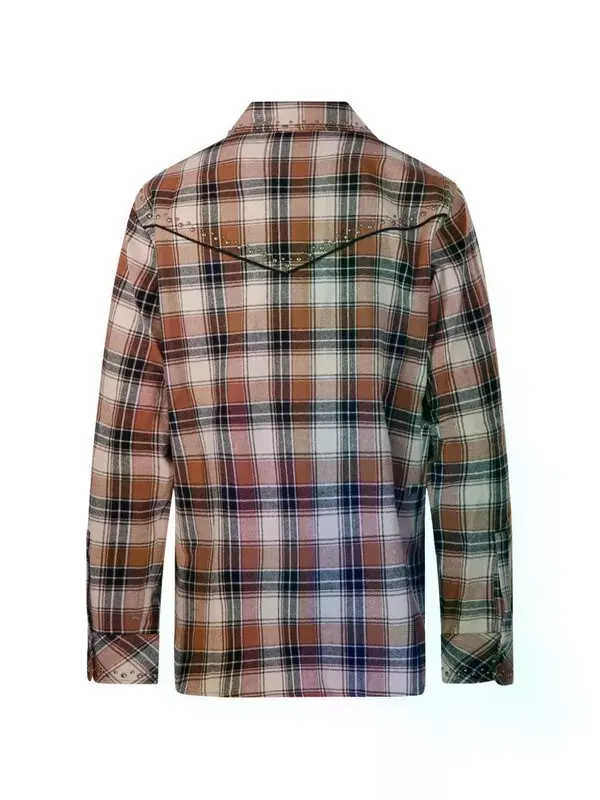 P.a.r.o.s.h Stud-embellished Checked Shirt