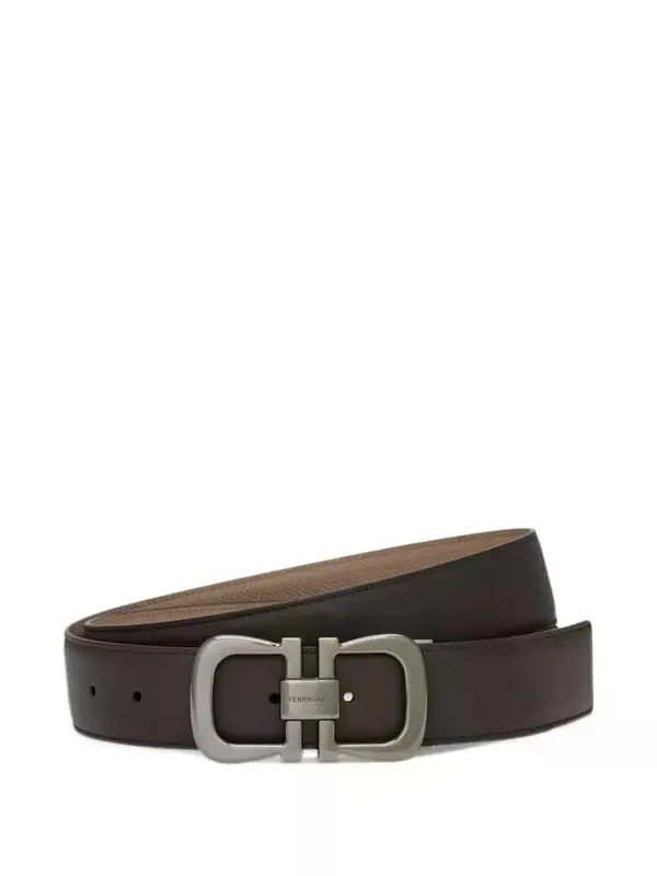 FERRAGAMO Gancini Buckle Leather Belt