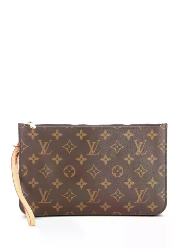 LOUIS VUITTON Neverfull Pochette Monogram Canvas Large Pouch - Brown