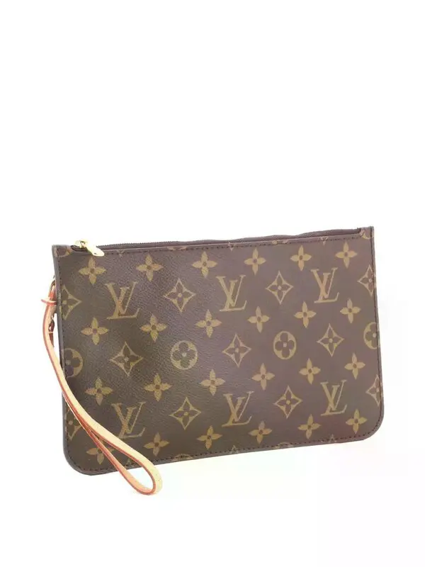 LOUIS VUITTON Neverfull Pochette Monogram Canvas Large Pouch - Brown