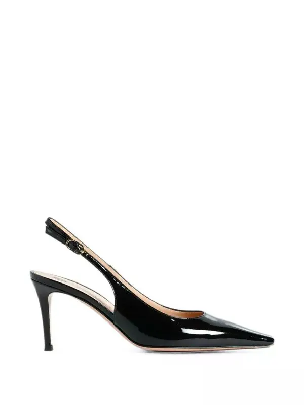 Roberto Festa Atlante Leather Slingback Heeled Pumps - Black