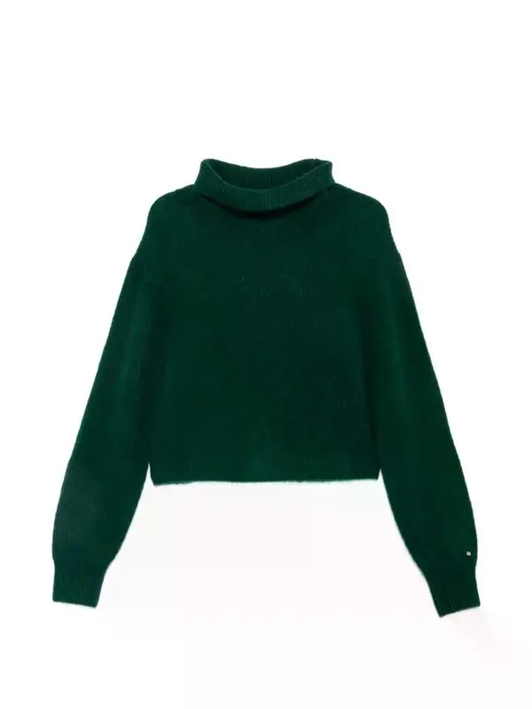 Maje Turtleneck Sweater With Ribbed Cuffs And Hem