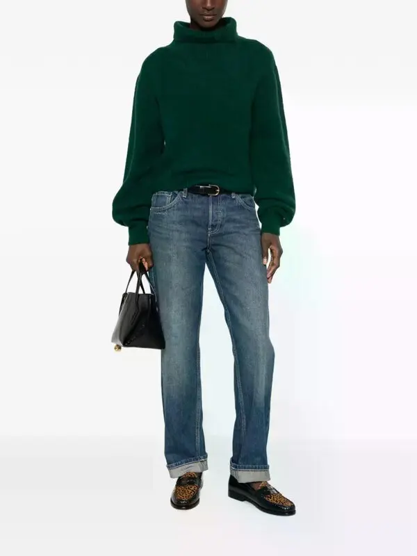 Maje Turtleneck Sweater With Ribbed Cuffs And Hem