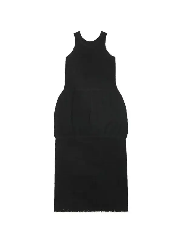 Issey Miyake Pleated Racer-back Midi Dress - Black