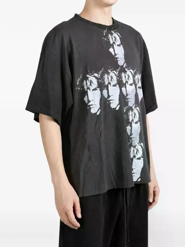 SAITOS Wormhole Graphic-print Distressed T-shirt