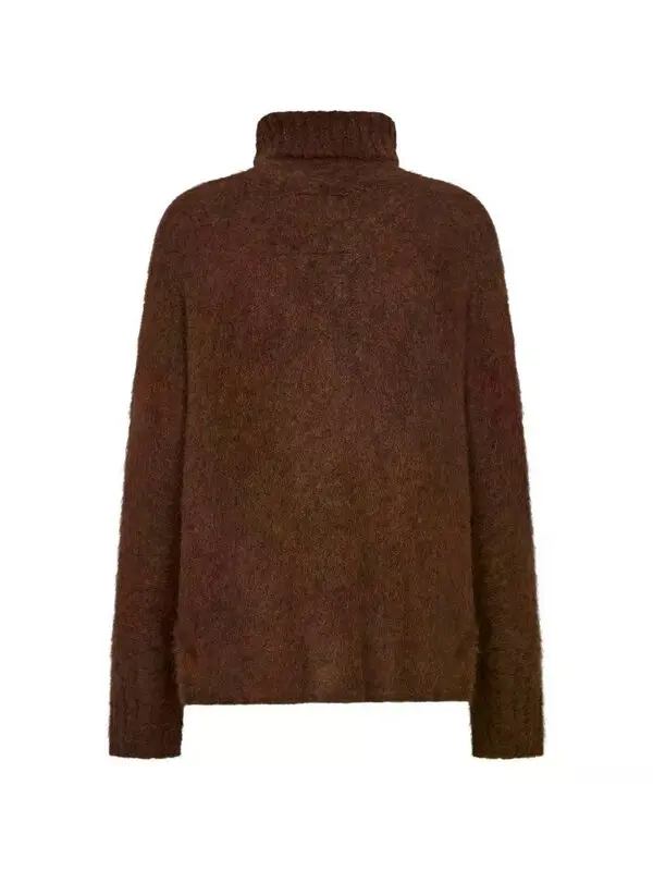 UMA WANG Brushed Texture Wrap-effect Turtleneck Sweater