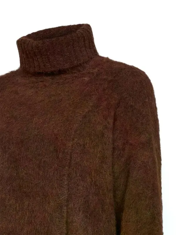 UMA WANG Brushed Texture Wrap-effect Turtleneck Sweater