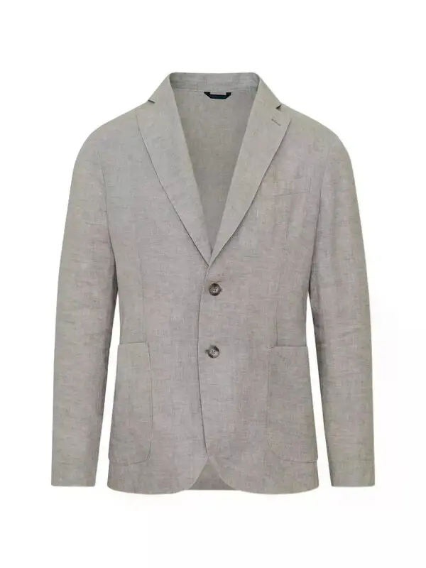 PATRICK ASSARAF Single-breasted Linen Chambray Blazer