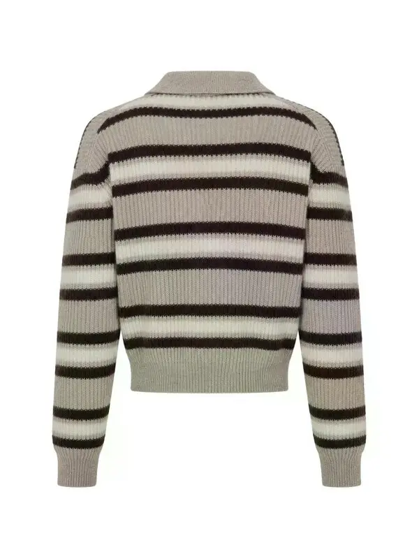 Brunello Cucinelli Striped Ribbed Cardigan