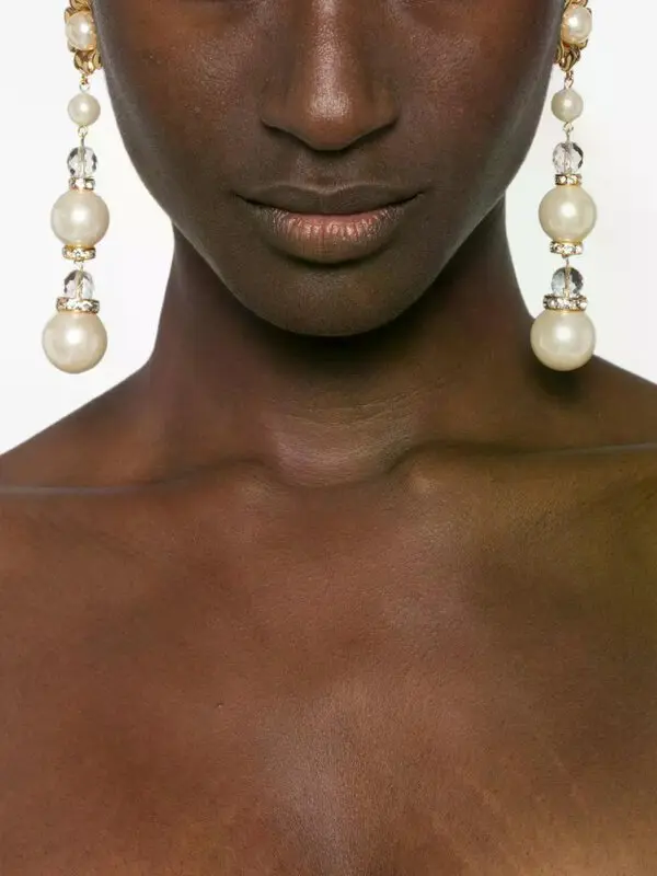 Alessandra Rich Faux Pearl Drop Earrings