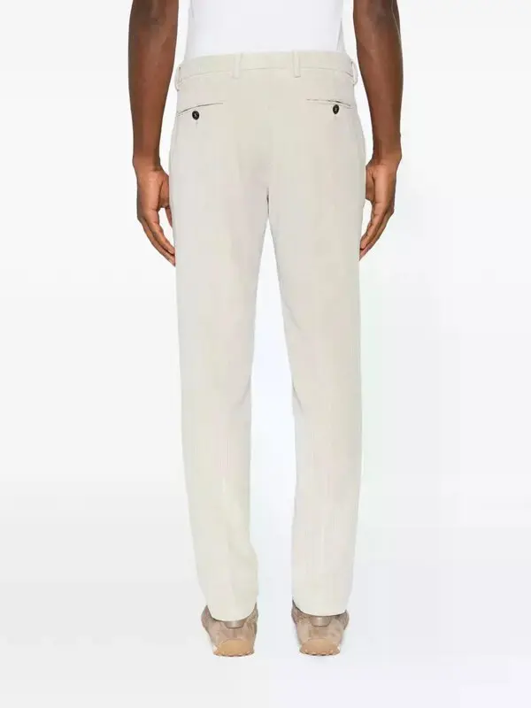 BRIGLIA 1949 Corduroy-effect Straight-leg Trousers - Neutrals