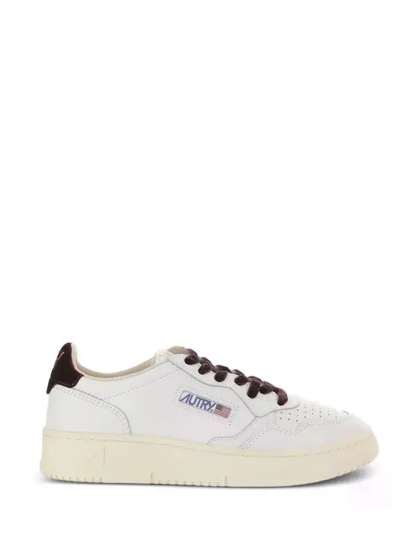 AUTRY Velvet-trim Leather Sneakers