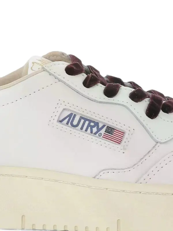 AUTRY Velvet-trim Leather Sneakers