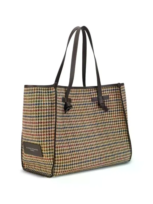 GIANNI CHIARINI Large Marcella Houndstooth-pattern Shoulder Bag