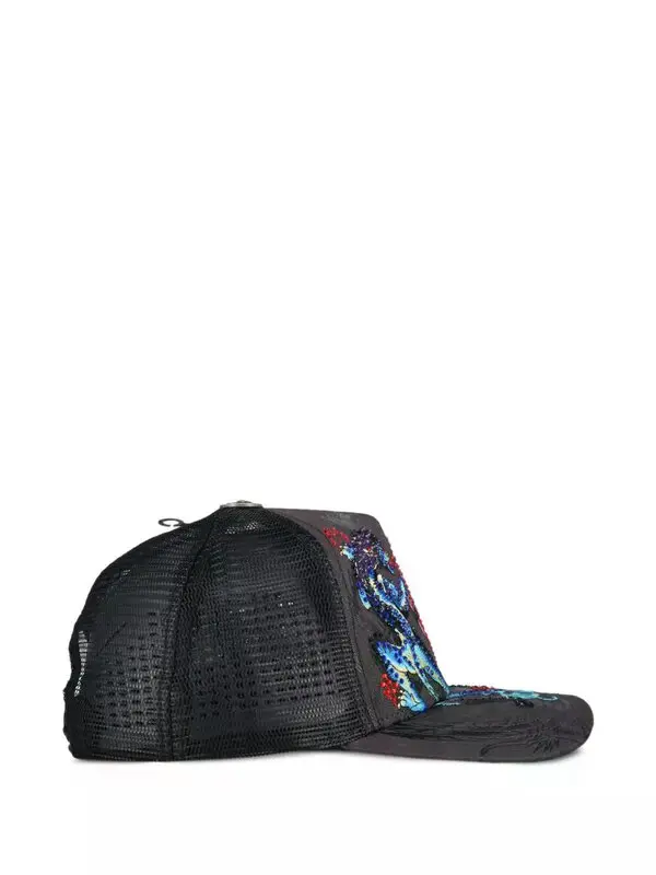 Ed Hardy Panteras Rhinestone-embellished Trucker Hat - Black