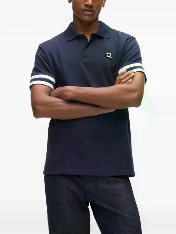 Karl Lagerfeld Ikon Striped-sleeve Polo Shirt