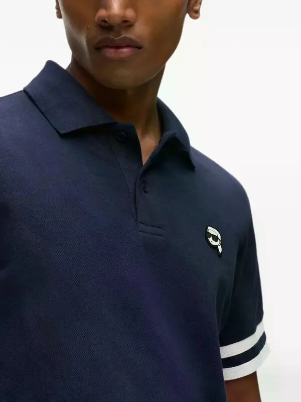 Karl Lagerfeld Ikon Striped-sleeve Polo Shirt