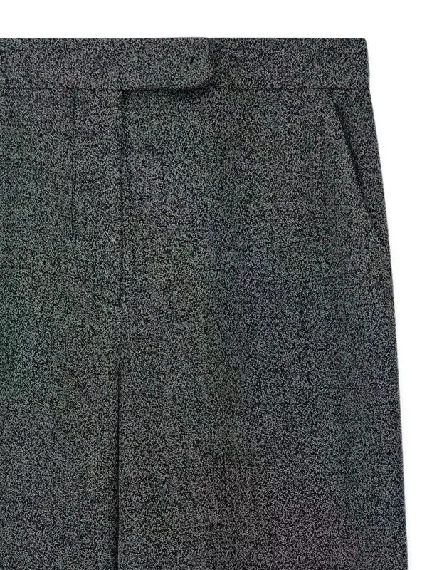 Emporio Armani Marl-effect Wide-leg Trousers - Grey