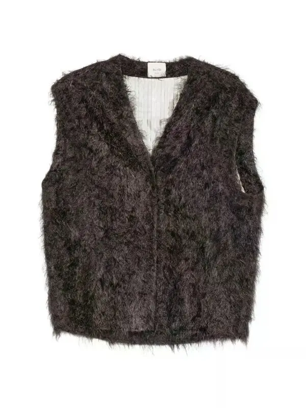 ALYSI Brushed-effect V-neck Gilet