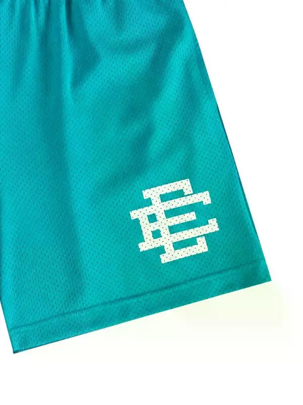 ERIC EMANUEL Basic Logo-print Mesh Shorts - Blue