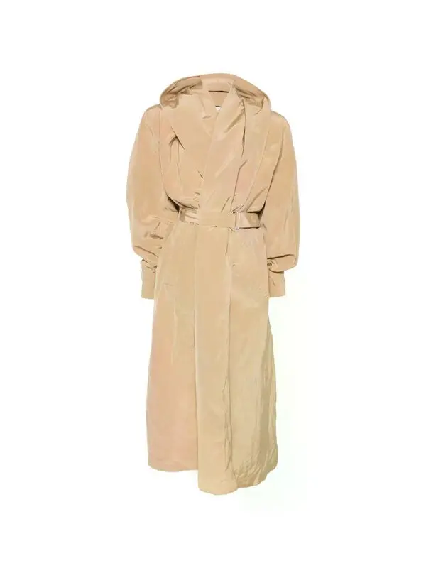 Magda Butrym Belted Hooded Coat - Neutrals