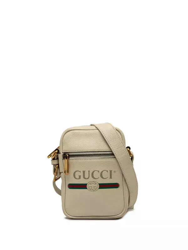 Gucci 2000-2015 Mini Grained Calfskin Logo Crossbody Bag