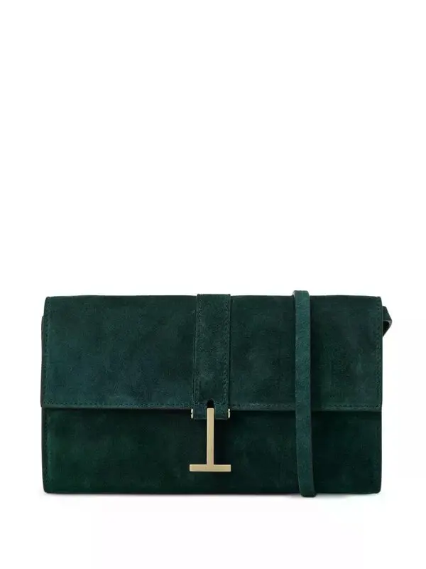 TOM FORD T-clasp Suede Clutch Bag