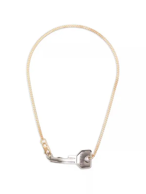 MAISON MARGIELA Key-pendant Curb-chain Necklace - Gold