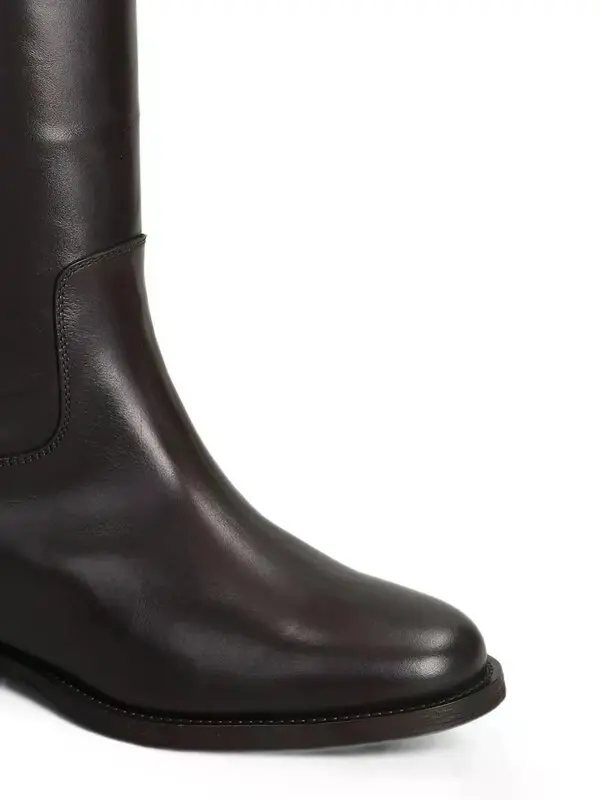 VIA ROMA 15 Buckled Leather Knee-high Boots
