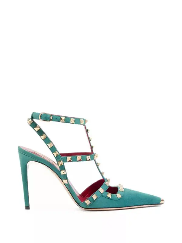 Valentino Garavani Rockstud Suede Pumps 100mm - Green