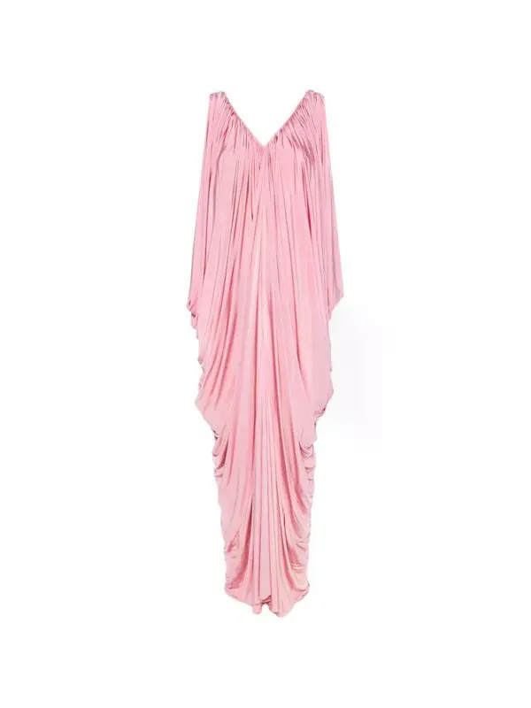 ABADIA V-neck Jersey Drape Dress