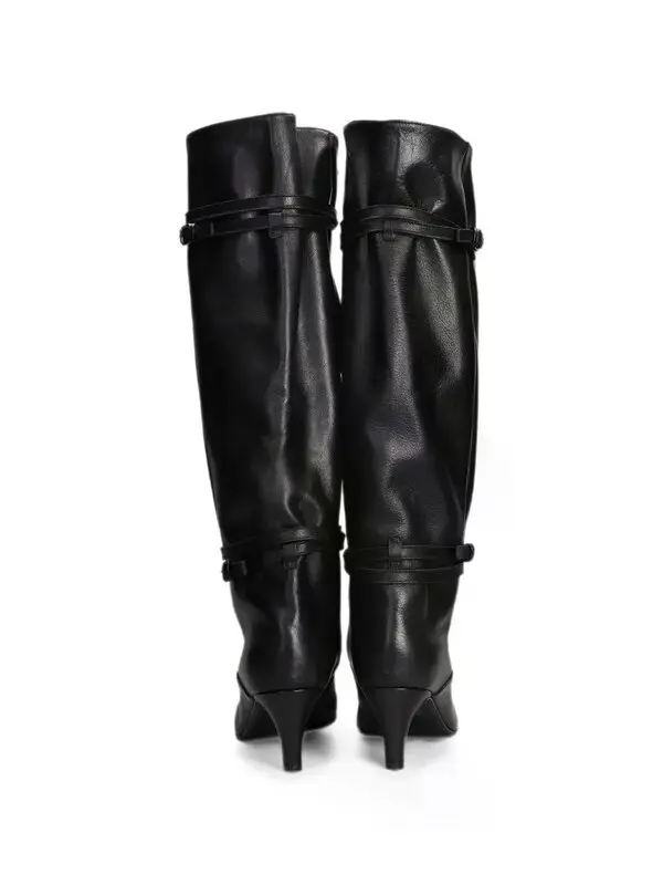 STRATEGIA SHOES Buckled Leather Knee-high Boots
