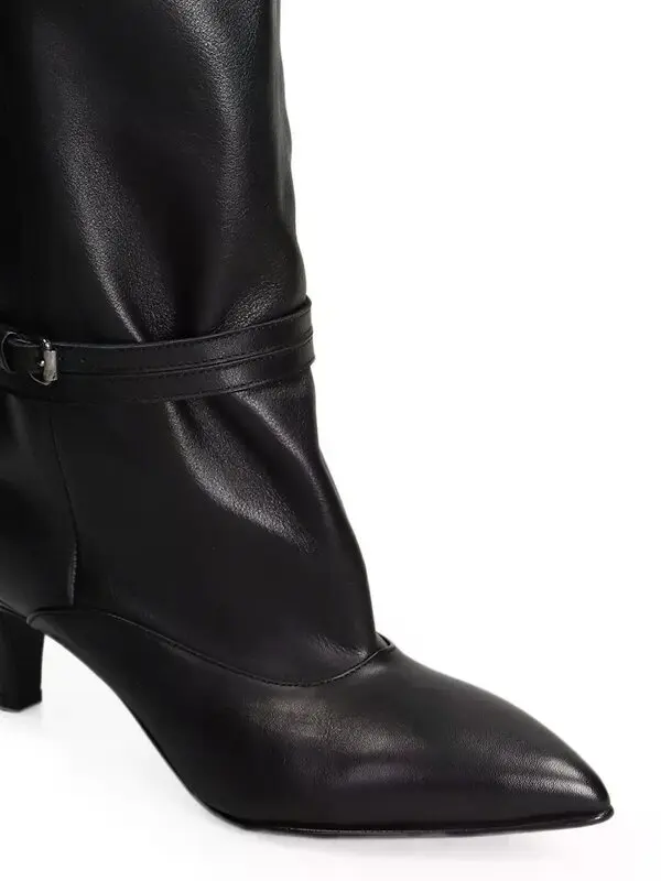 STRATEGIA SHOES Buckled Leather Knee-high Boots