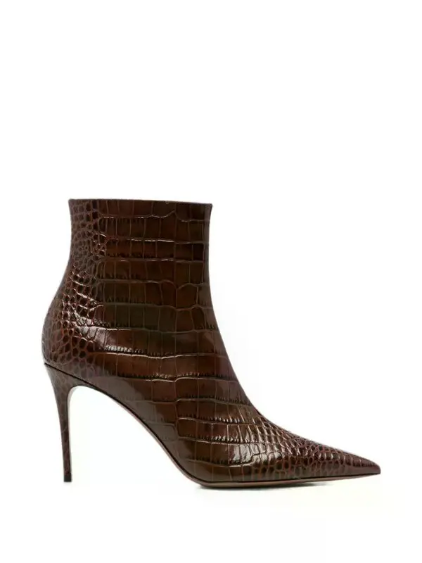 Paris Texas Vera Leather Ankle Boots - Brown