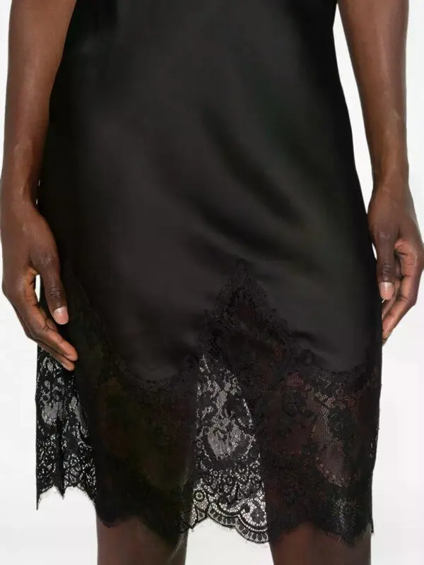 Norma Kamali Bias Slip Dress With Lace