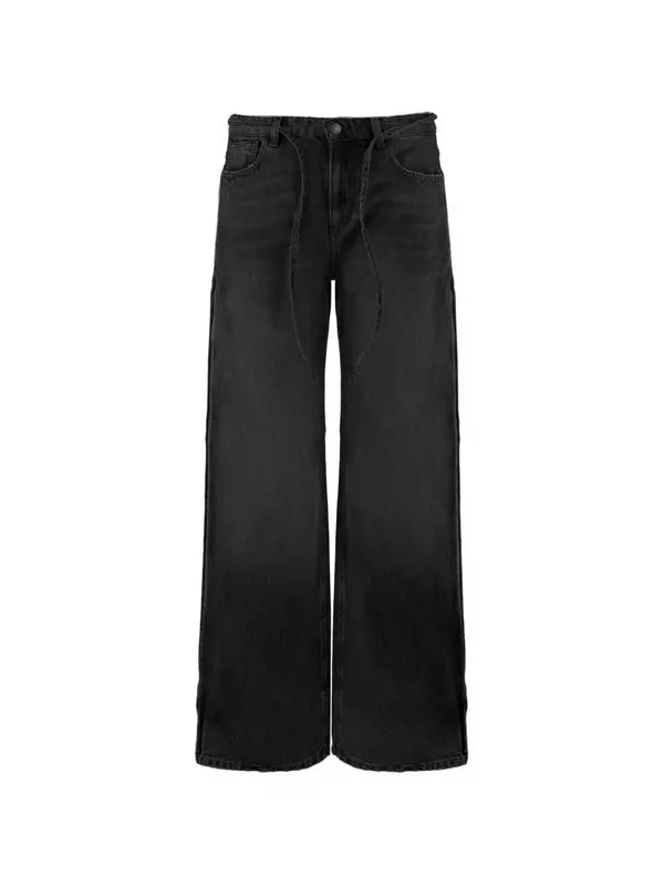 THE GARMENT Washed-effect Drawstring Jeans - Black