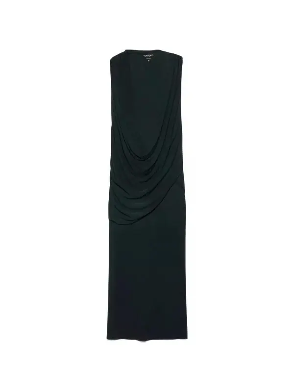 TOM FORD Crepe Jersey Asymmetric Draped Cocktail Dress