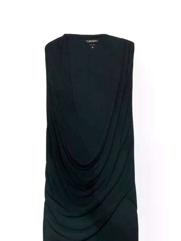 TOM FORD Crepe Jersey Asymmetric Draped Cocktail Dress