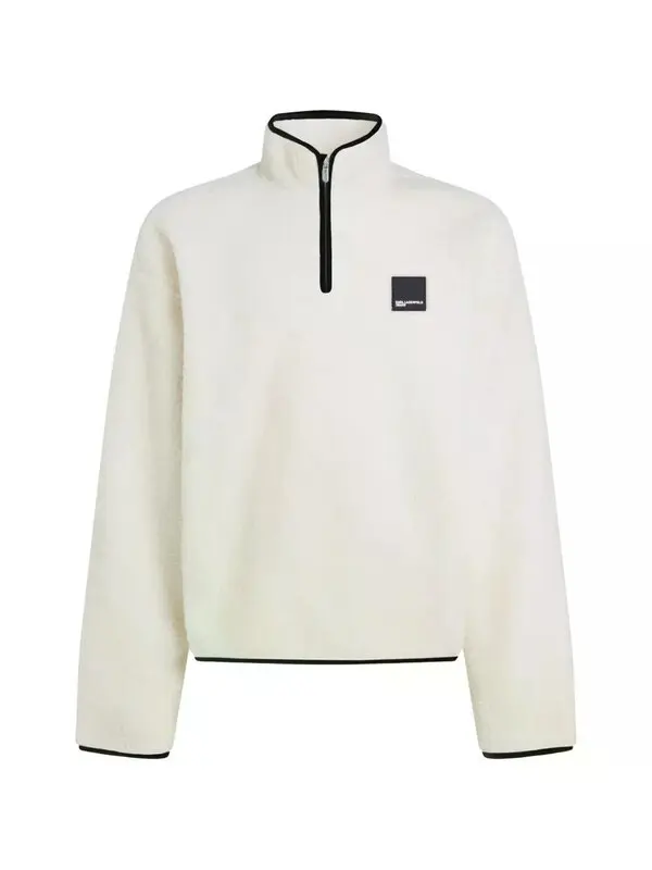 Karl Lagerfeld Boxy Half-zip Fleece Sweatshirt