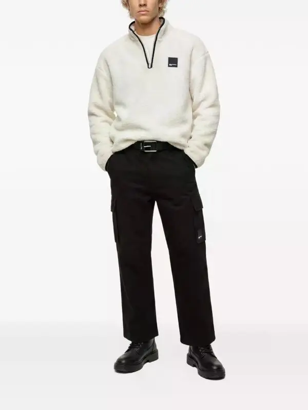 Karl Lagerfeld Half-zip Fleece Sweatshirt - White