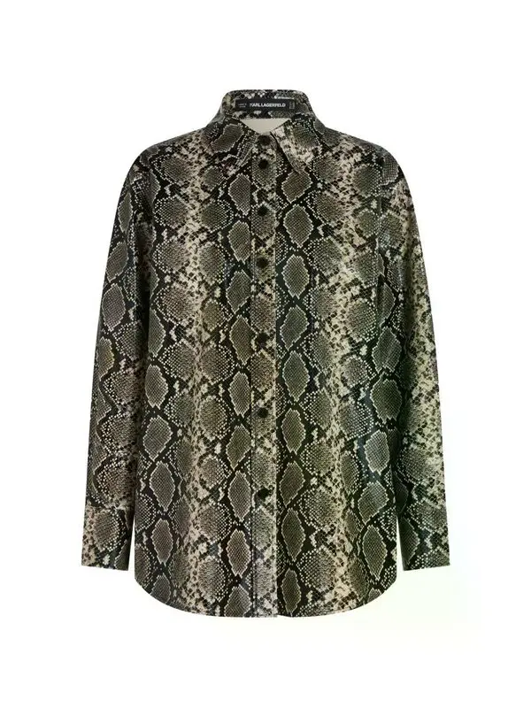 Karl Lagerfeld Faux-python Overshirt - Neutrals