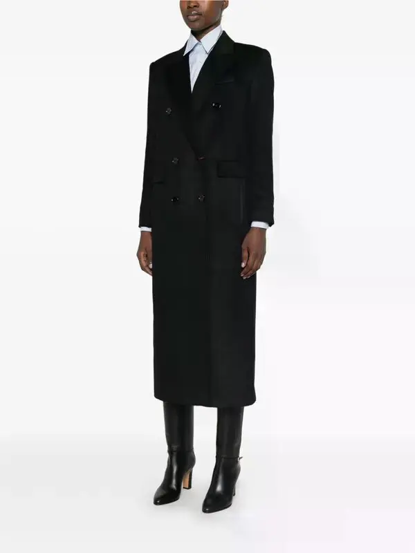 Max Mara Virgin Wool Double-breasted Peak Lapel Coat