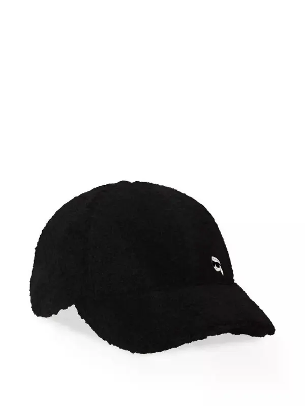 Karl Lagerfeld Faux Shearling Cap - Black