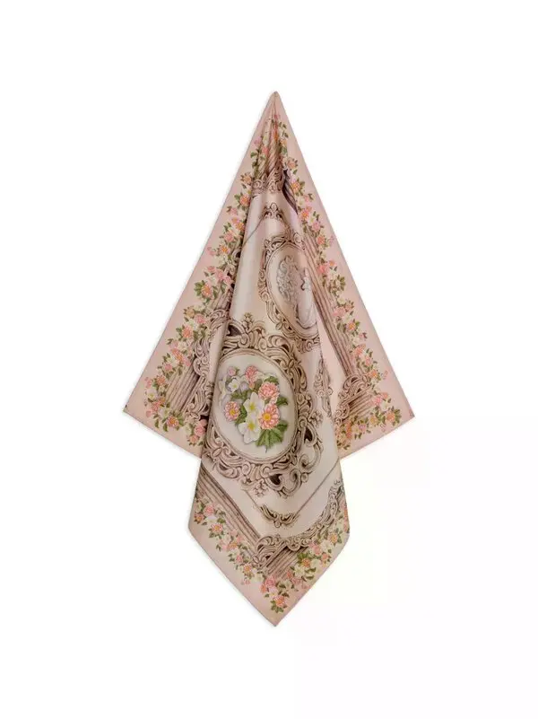 Agua Bendita Ceiba Paraiso Printed Silk Scarf - Pink