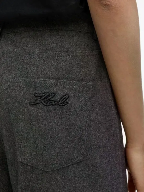 Karl Lagerfeld Wide-leg Flannel Pants