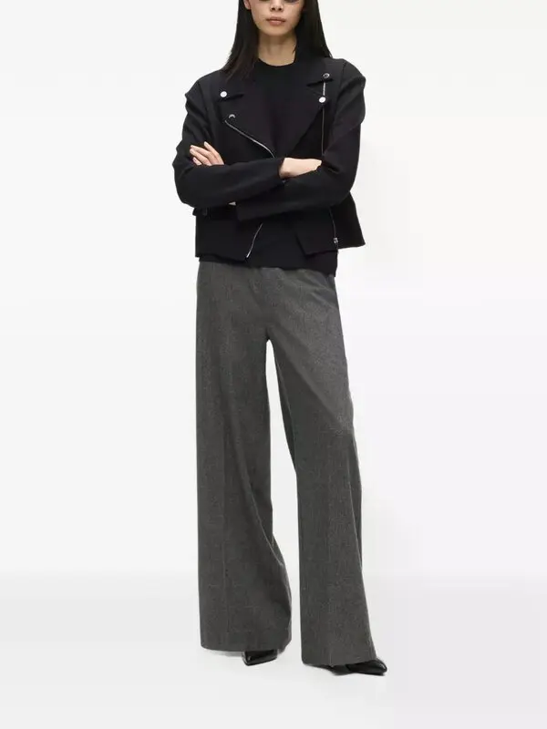 Karl Lagerfeld Wide-leg Flannel Trousers - Grey